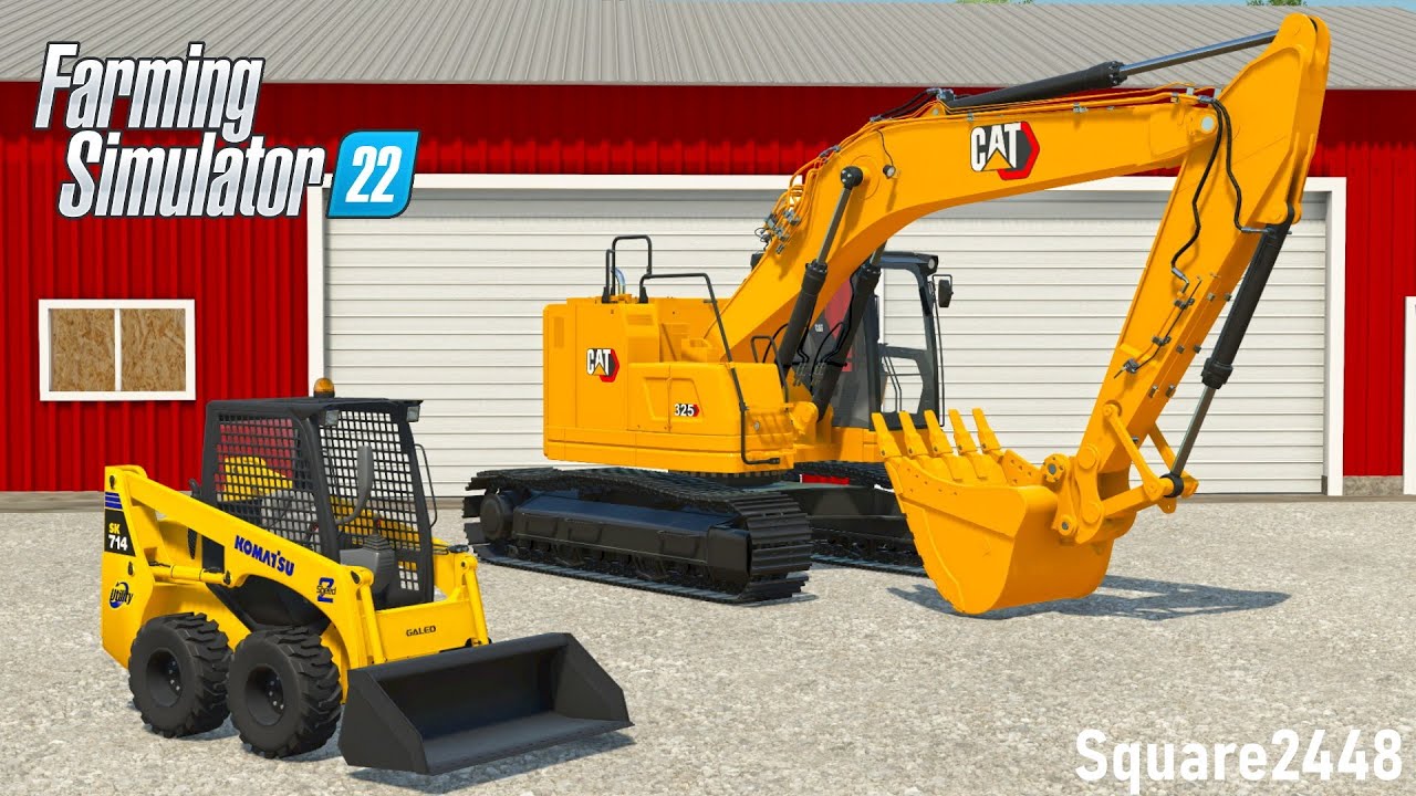 Buying A Cat 325 Excavator & Komatsu Skidsteer! | FS22 Landscaping ...