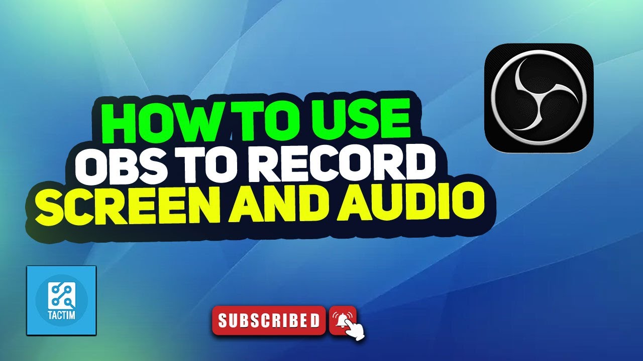 How to use obs to record screen and audio 2025 - YouTube