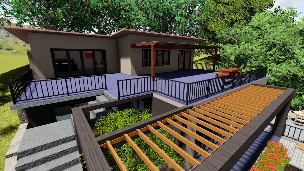 House Design For Slope Land | Walkthrough Video - YouTube