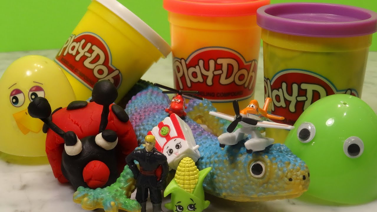 Play-Doh Ladybug Surprise Egg Toys Shopkins Fire & Rescue Dusty - YouTube
