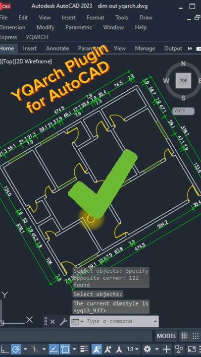 YQArch Plugin - Fast Automatic AutoCAD Plan Dimensions #AutoCAD #Tutorial #architect - YouTube