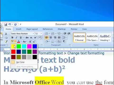Learn the Microsoft Word Home Tab and options, MS word Video for ...