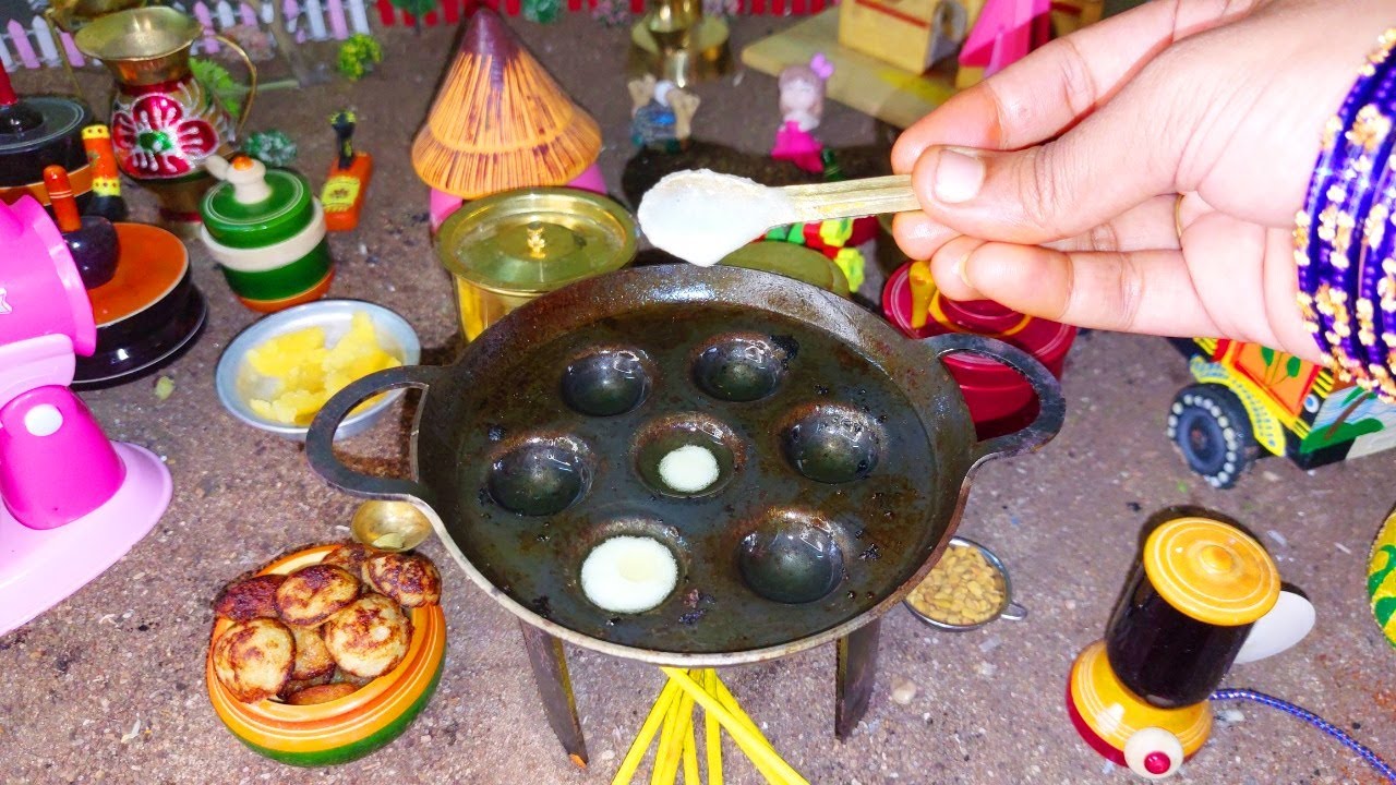 Tiny Sweet Paniyaram | Miniature Cooking | Paniyaram at Home | Mini ...