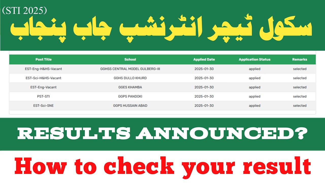 STI result announced? | How to check sti jobs result - YouTube