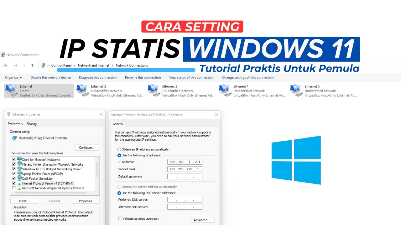 SETTING IP STATIS DI WINDOWS 11 (UNTUK PEMULA) - YouTube