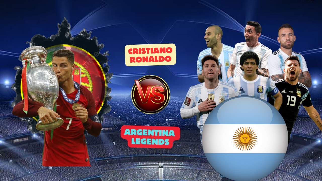 CRISTIANO RONALDO🐐🆚ARGENTINA + LEGENDS FIGHT(MESSI,AGUERO,DIMARIA ...