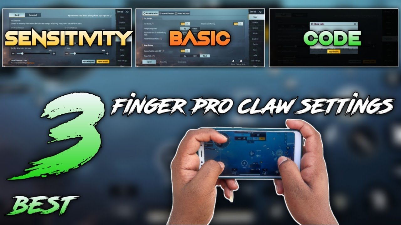 BGMI & PUBG MOBILE BEST 3 FINGER PRO CLAW SETUP WITH GYRO+ SENSITIVITY ...