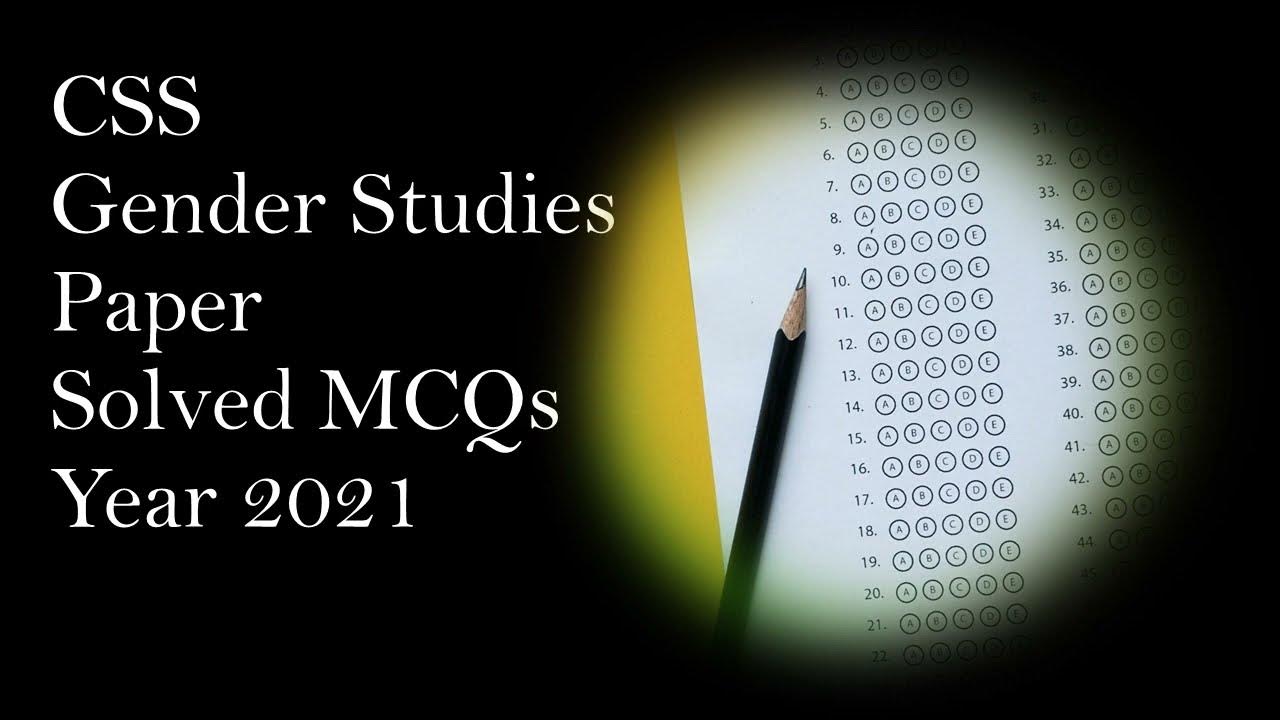 CSS Gender Studies Paper Solved MCQs Year 2021 || Objective Part - YouTube