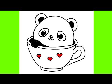 Sevimli Panda Resmi Nasıl Çizilir, Çocuklar İçin Adım Adım Öğretici Kolay Çizim Eğitim Videoları