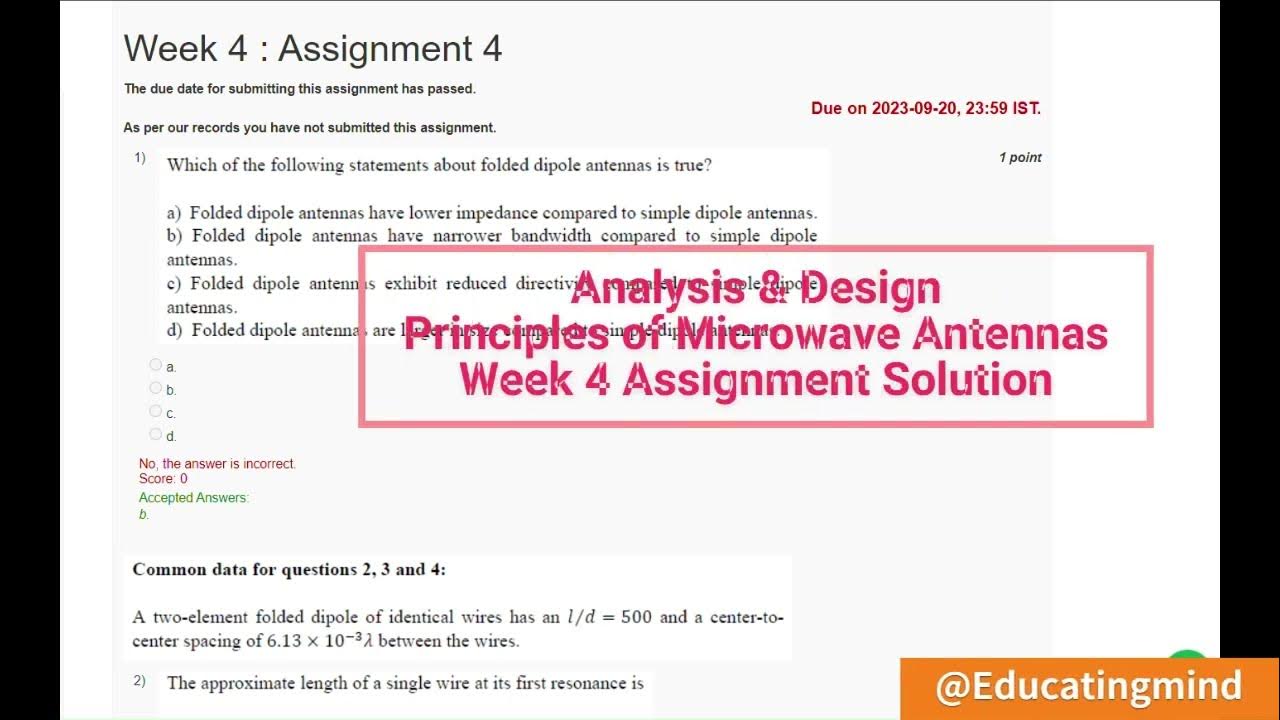 Analysis & Design Principles of Microwave Antennas Week 4 Assignment Solution NPTEL - YouTube