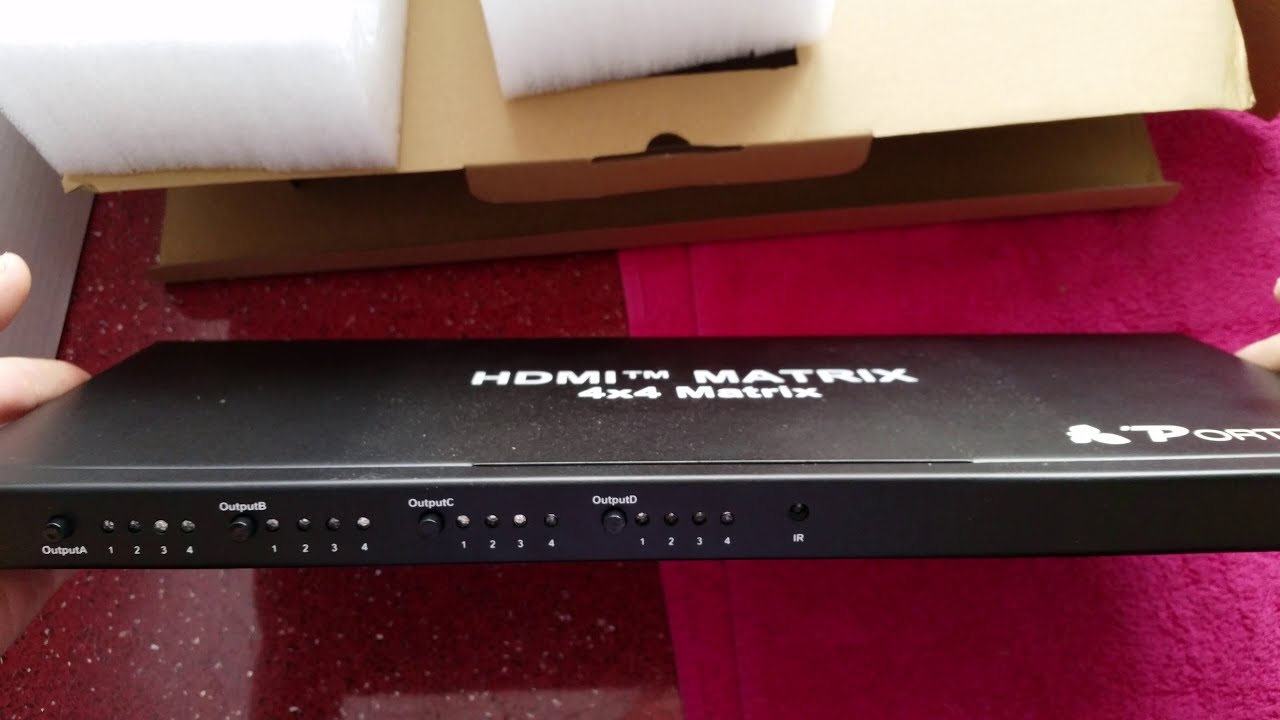 Portta 4x4 HDMI Matrix - 4-Way Routable HDMI v1.3b Splitter & Switcher ...
