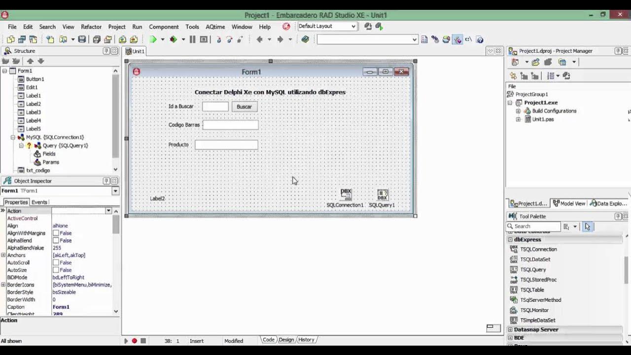 conectar delphi XE con mysql Utilizando dbExpress - YouTube