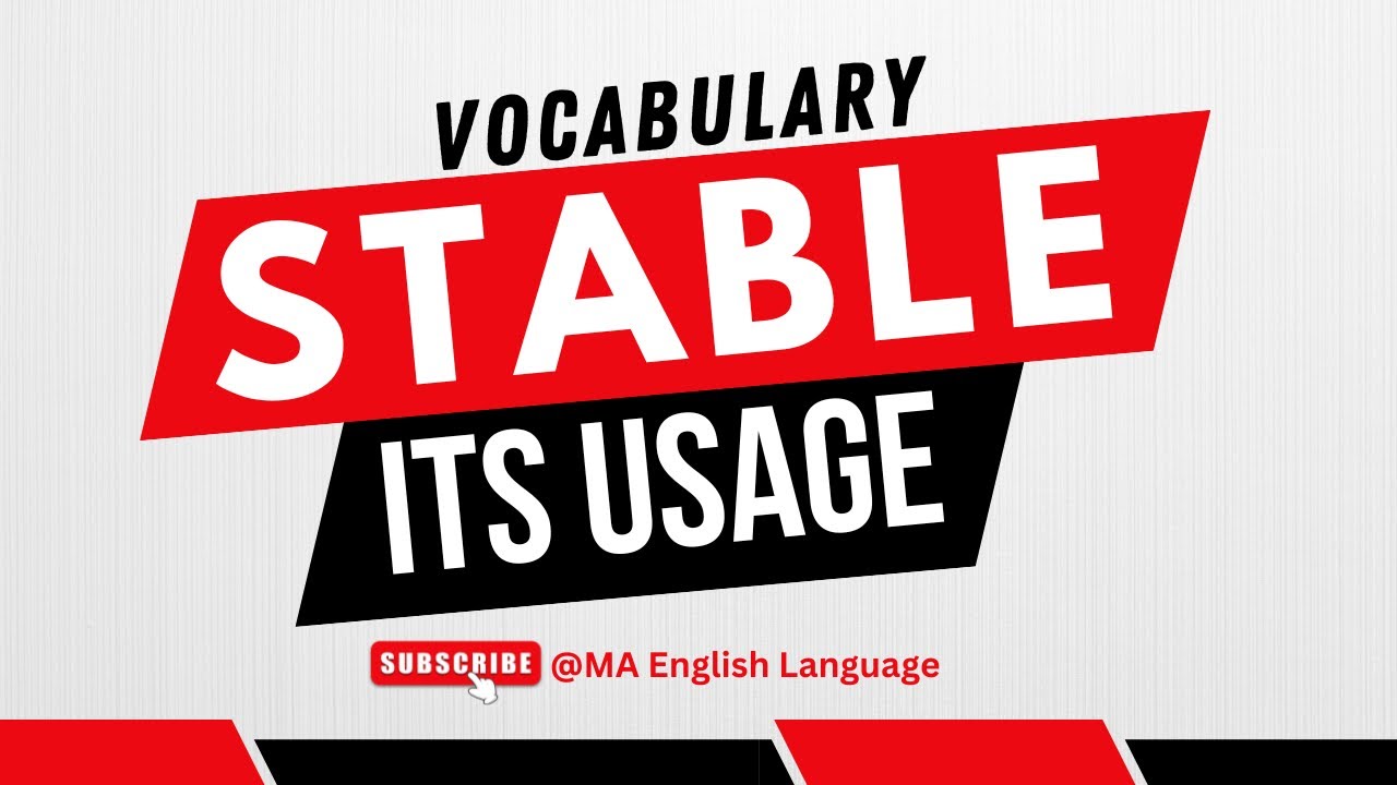 How to Use "Stable" Correctly in English |Vocabulary & Usage | MA ...