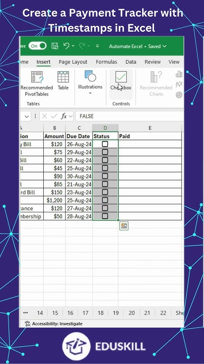 How to create a payment tracker in MS Excel with timestamps #dataanalyticscareer #exceltips ...