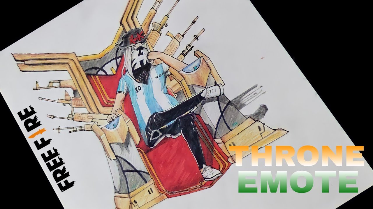 Free Fire Throne Emote ll Throne Emote Drawing ll Free fire Emote ...