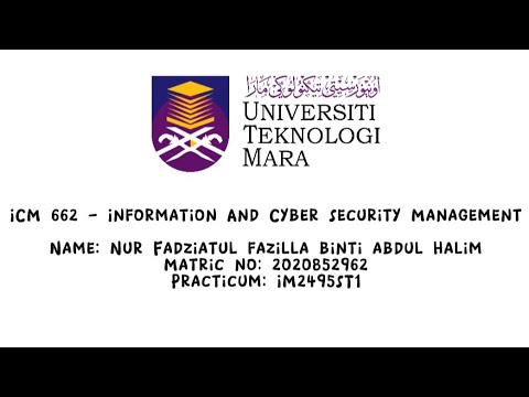 ICM 662 - Information And Cyber Security Management | Individual ...