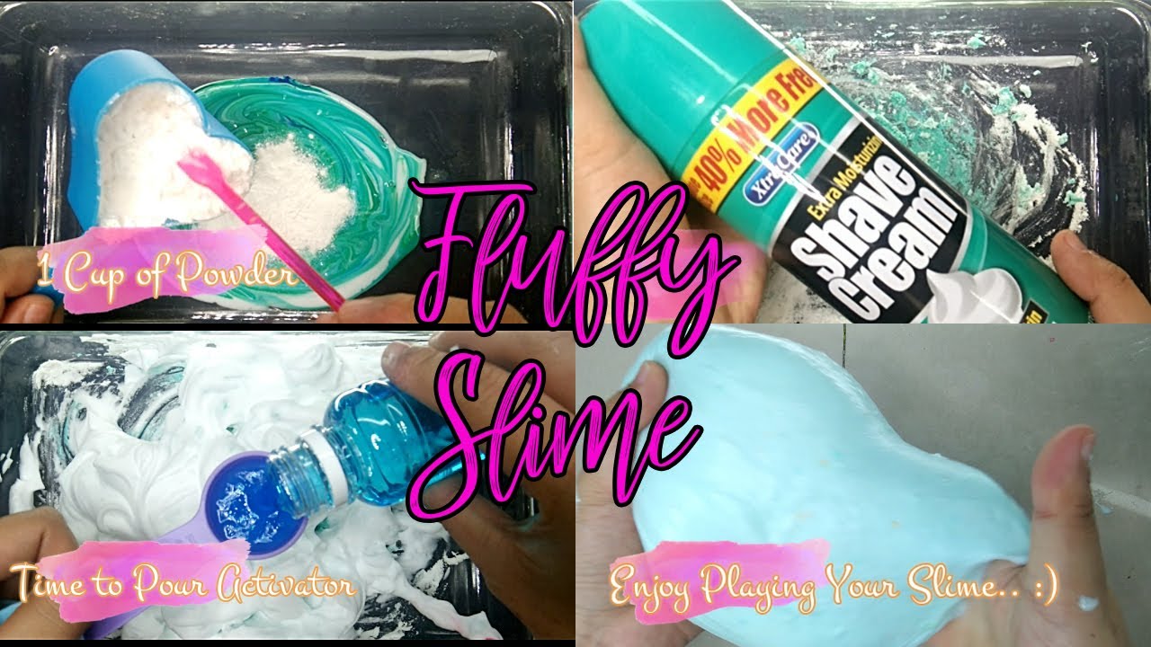 how to make easy fluffy smooth stretchy slime with shaving cream DIY ...
