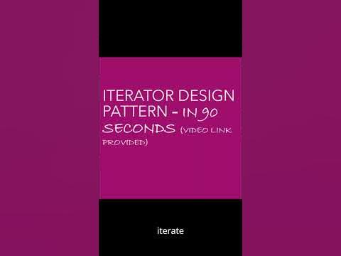 Design Pattern Series - What's Iterator Design Pattern? #short #shorts ...