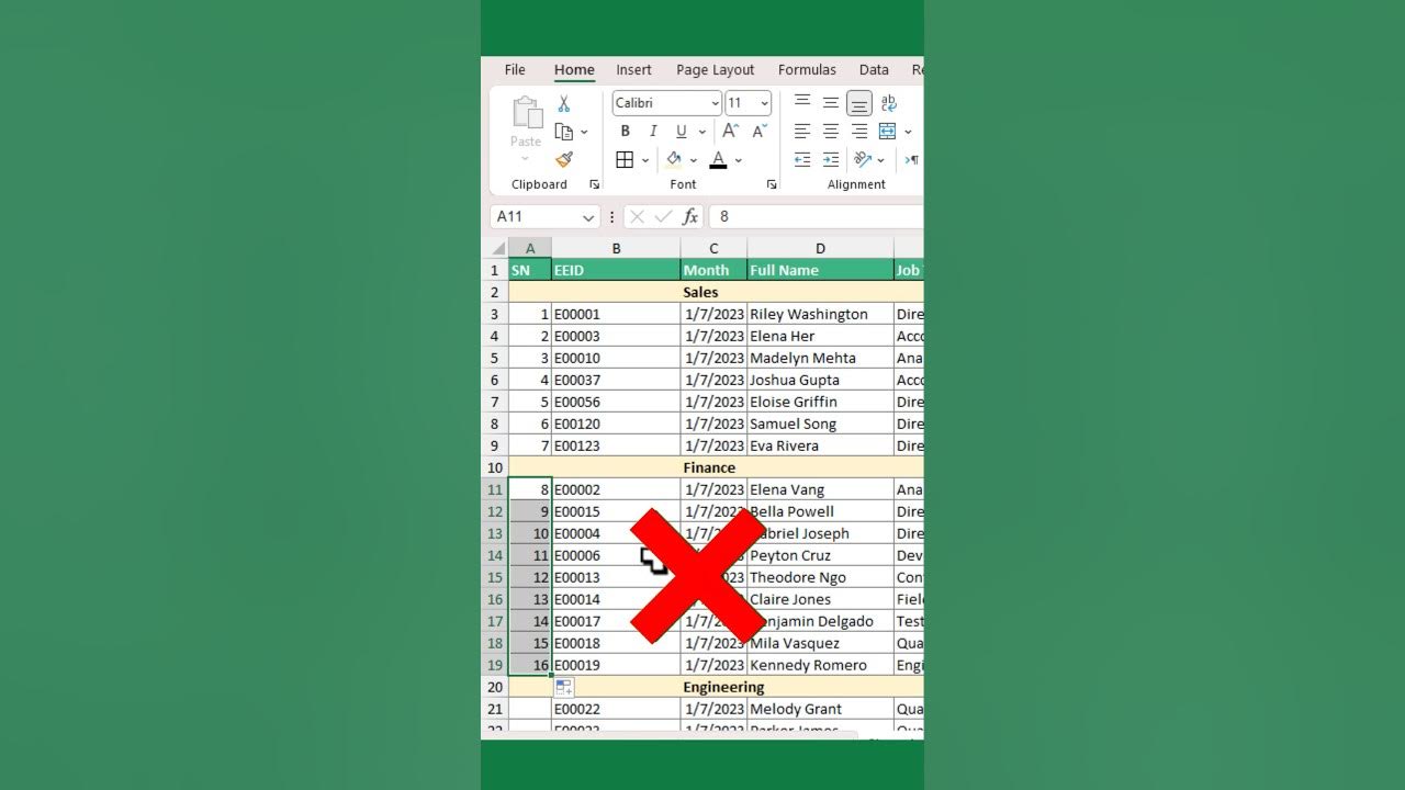 Automatic list Numbering with Empty Rows #exceltips - YouTube