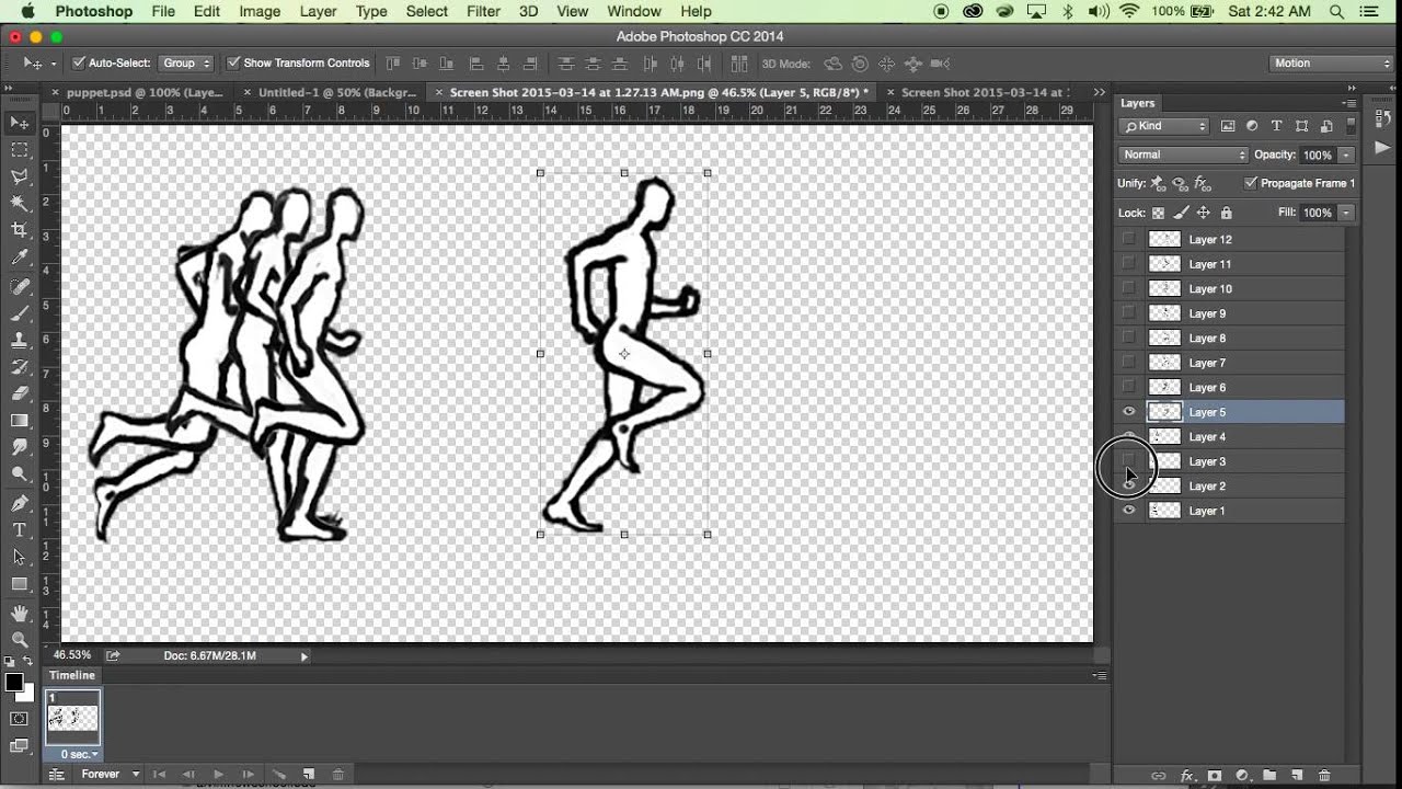 Run cycle across page in Photoshop - YouTube