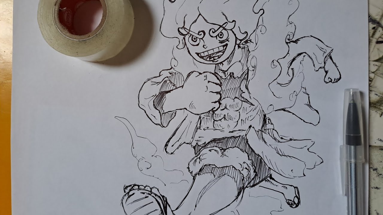 gear 5th luffy|panda pen drawing - YouTube