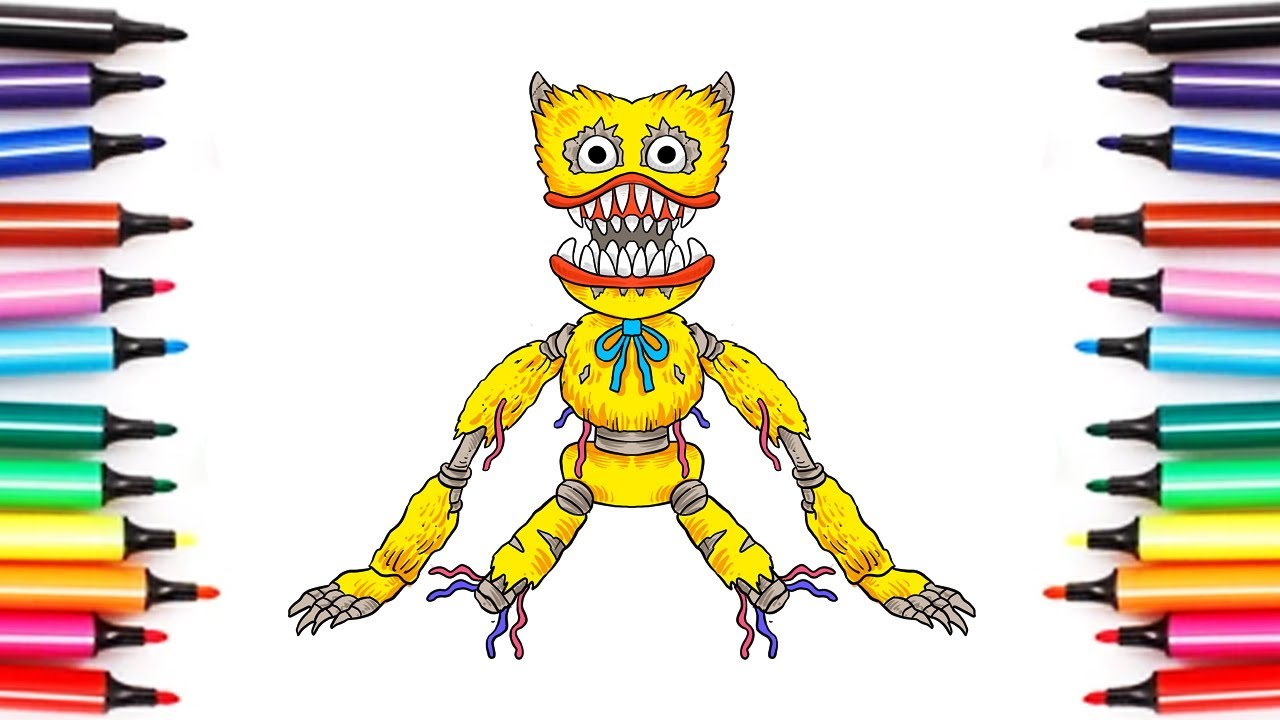 Golden Huggy Wuggy Animatronic Poppy Playtime | Drawing Tutorial - YouTube