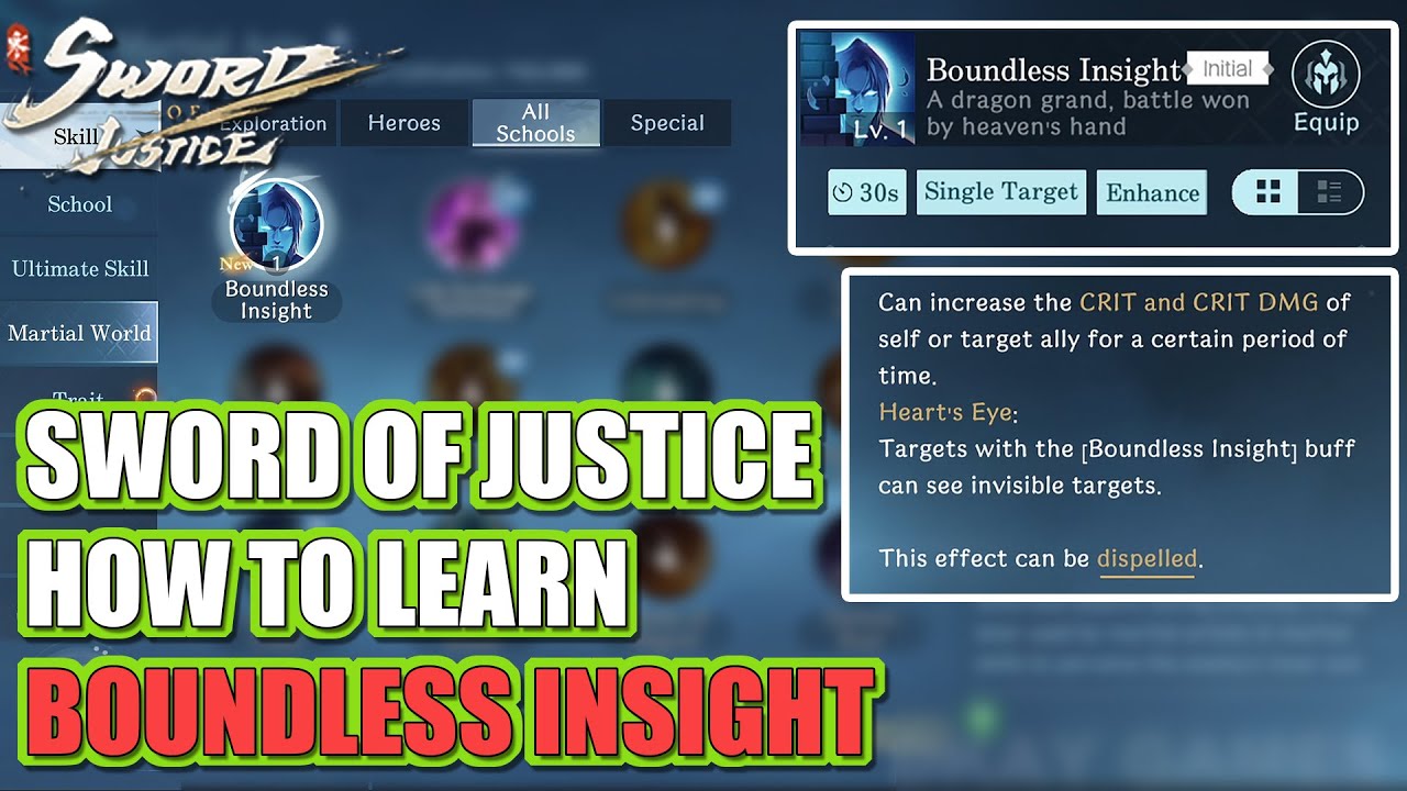 Crit Buff & Anti-Stealth – How to Learn “Boundless Insight” (Sword of ...