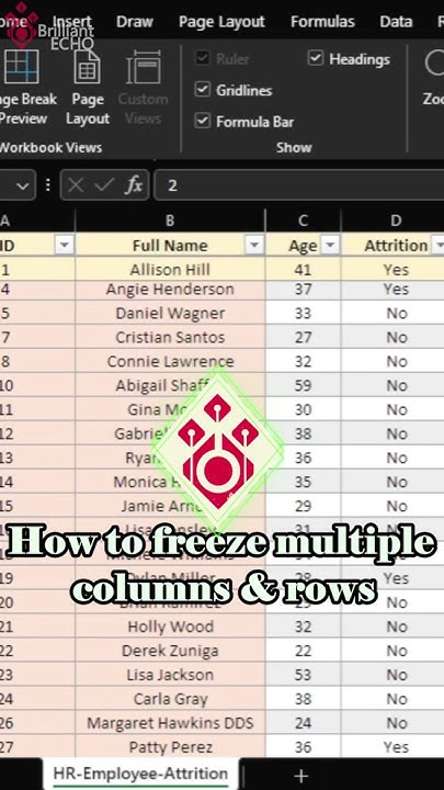 How to Freeze Multiple Columns and Rows in Excel #Excel #ExcelTips # ...