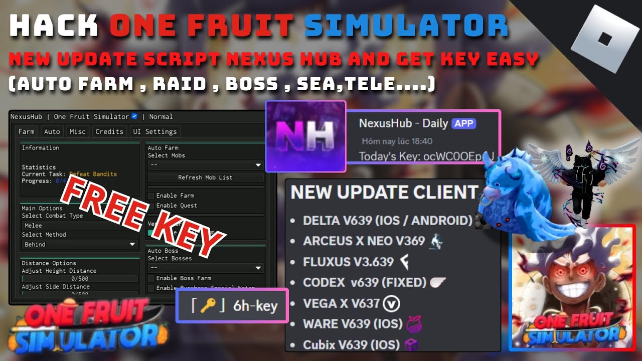 HACK ONE FRUIT SIMULATOR - CLIENT UPDATE V639 VÀ SCRIPT NEXUS HUB (AUTO ...