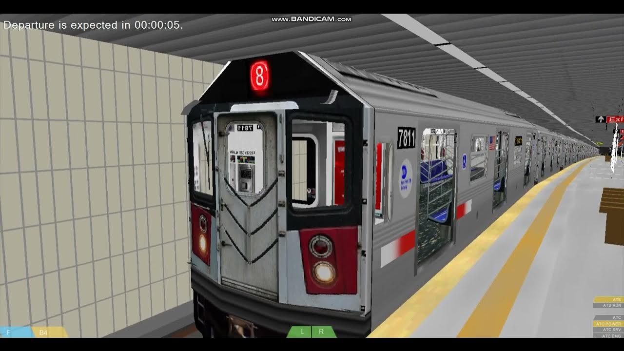 openbve r152a 2 train arriving and departing at wall street - YouTube
