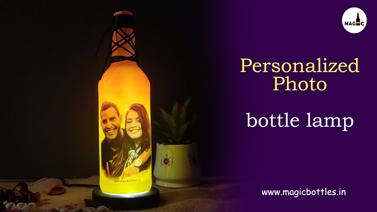 Turn your photo into Personalized Magic bottle lamp gift - YouTube