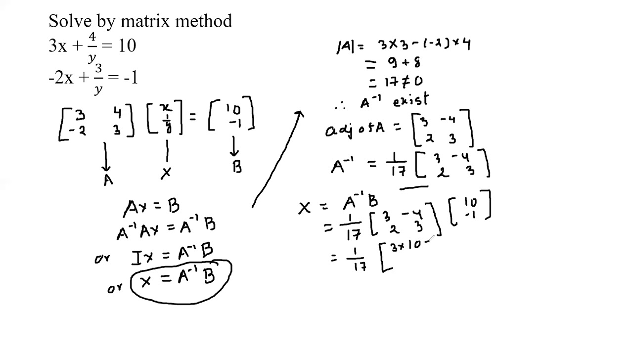 How To Solve Simultaneous Equations By Matrix Method Part 2 YouTube