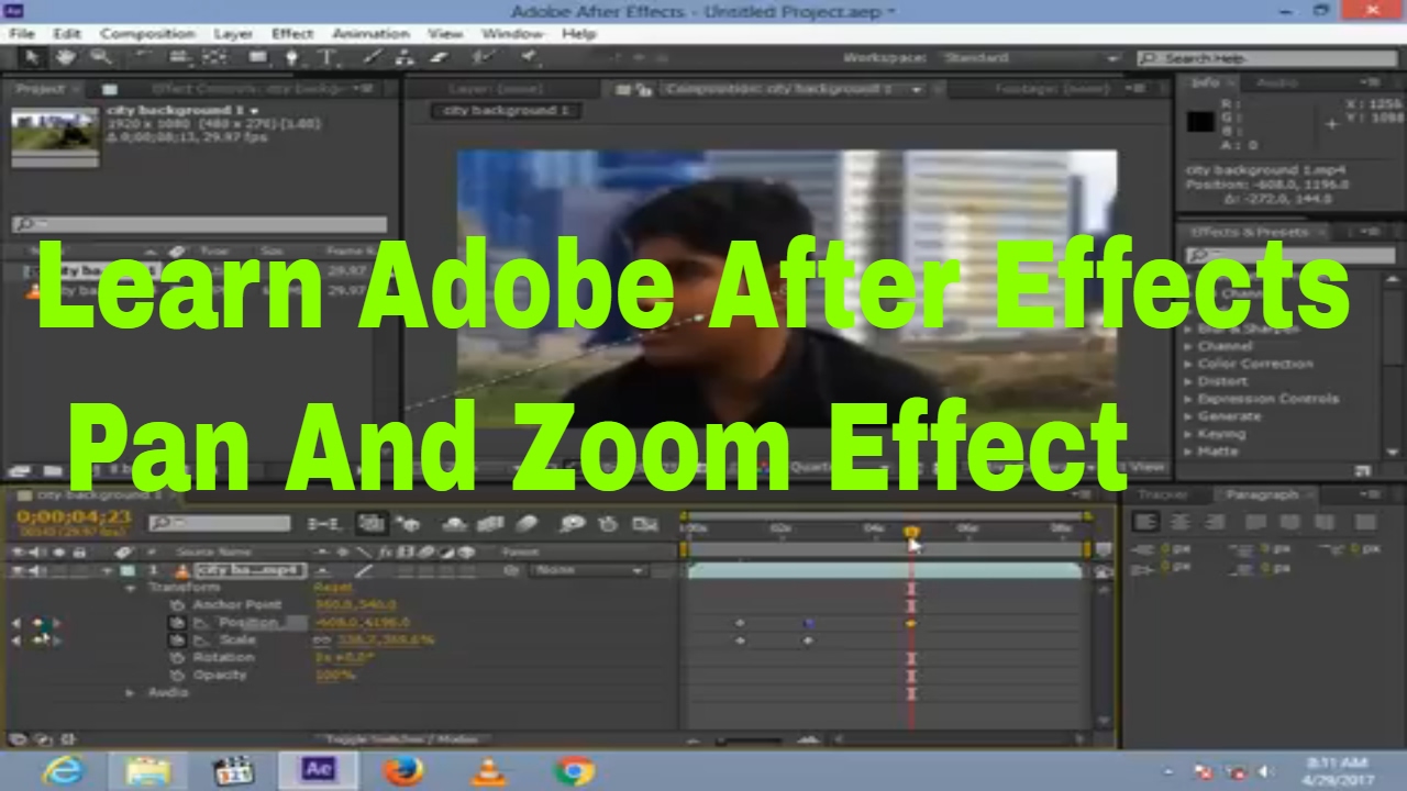 Learn Adobe After Effects Pan And Zoom Effect Easy Trick - YouTube