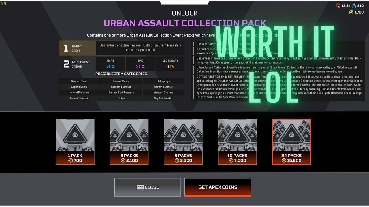 Octane Mythic Skin Acquired - YouTube