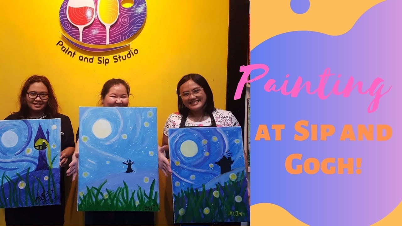 First time to paint at Sip and Gogh! - YouTube