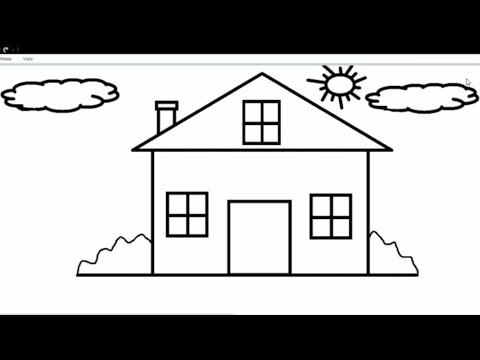How to draw House for beginners step by step | home drawing on computer ...