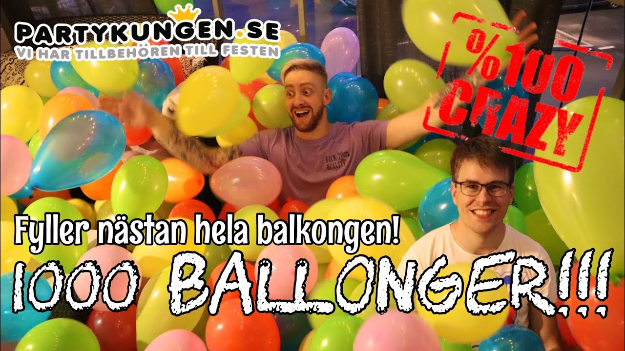 Fyller Balkongen med 1000 Ballonger!! (Partykungen) - YouTube