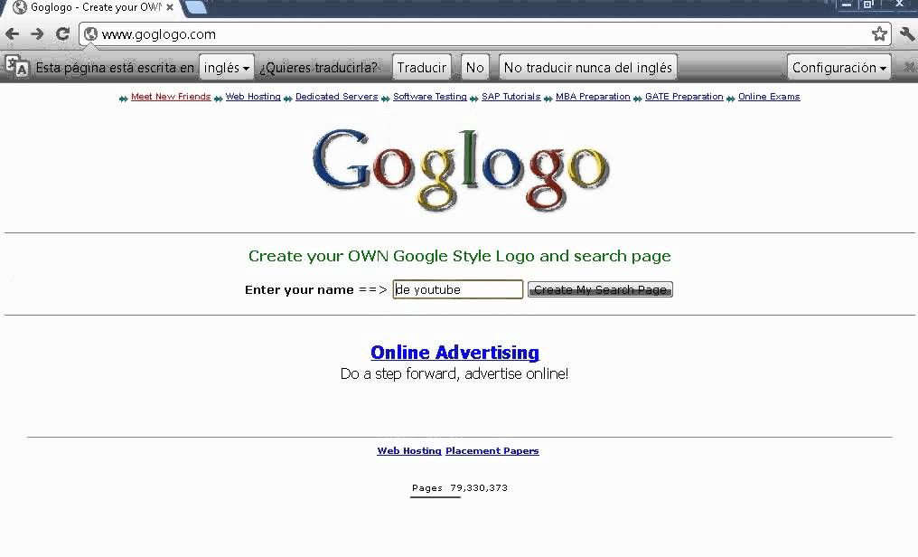 poner tu nombre como google buscador goglogo - YouTube