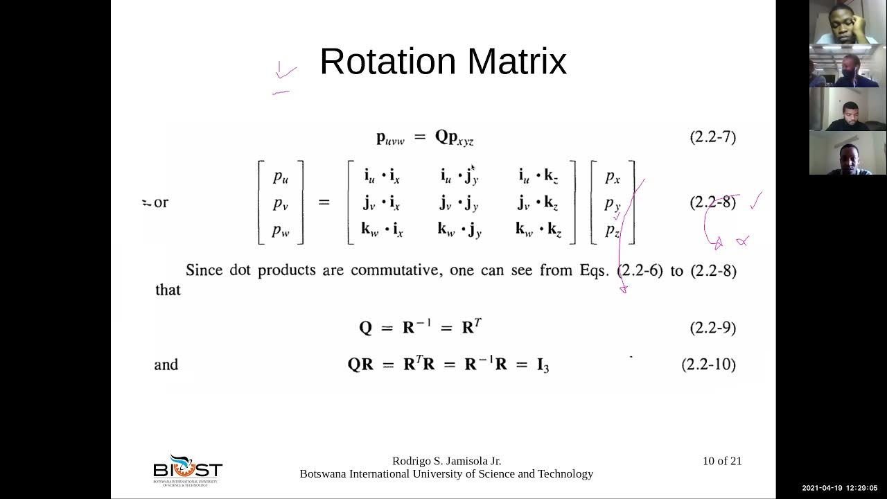 MCTE 521 Robot Motion Planning -- Lecture 3 Position and Rotation Part 5 of 5 - YouTube