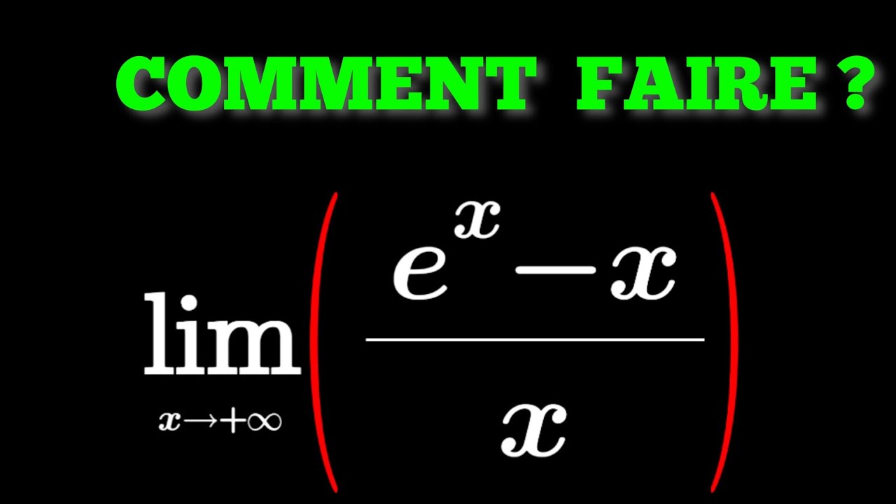 COMMENT CALCULER CETTE LIMITE | LIMIT EXPONENTIAL - YouTube
