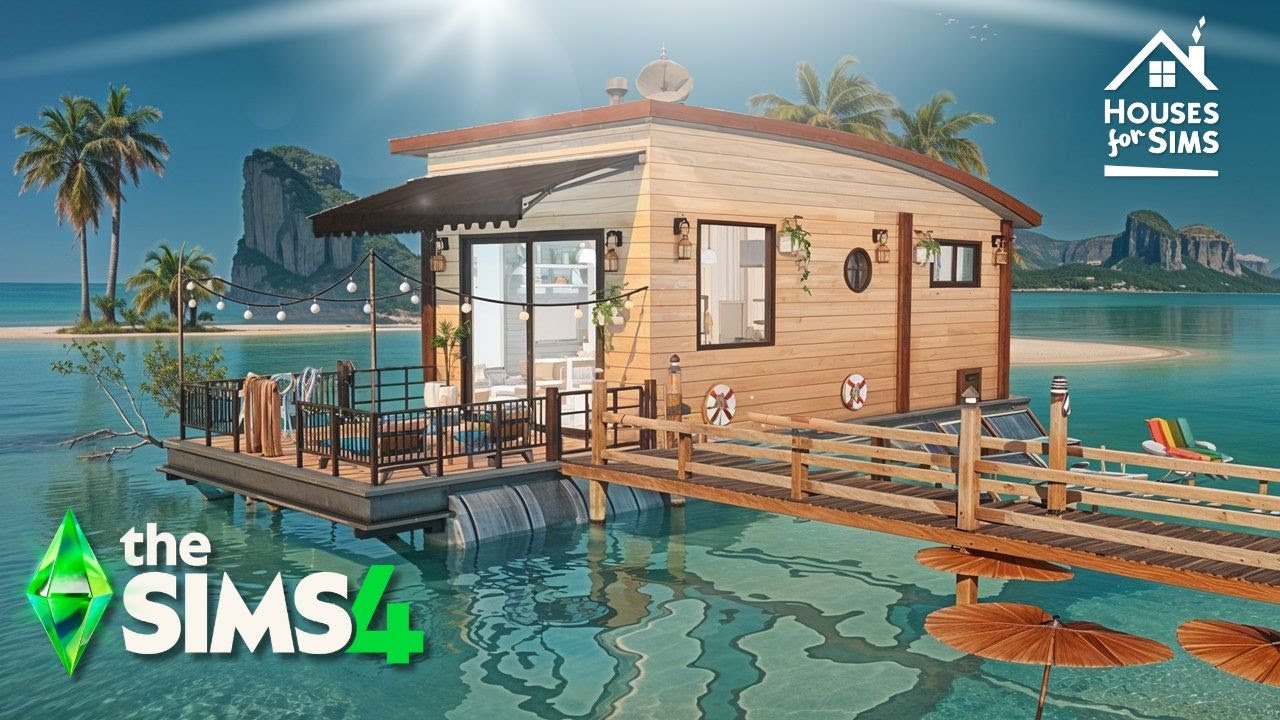 COZY FLOATING HOME - THE SIMS 4 - SPEEDBUILD - NO CC - YouTube