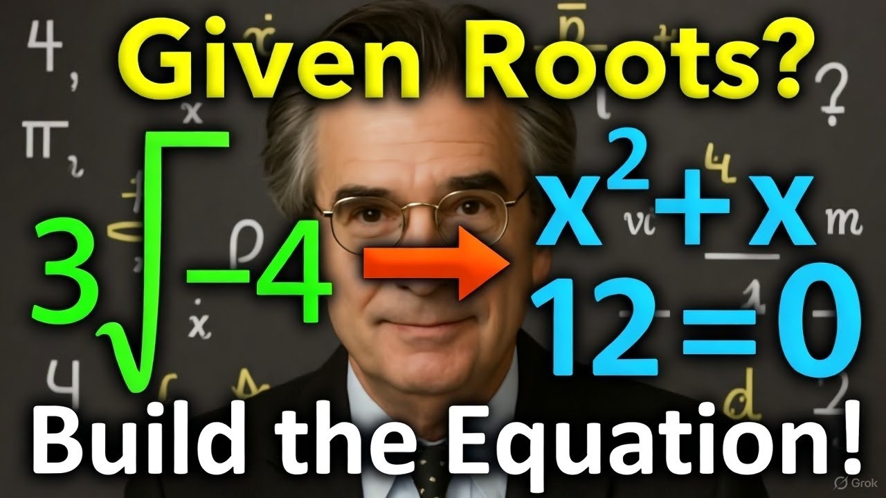 Deriving Quadratic Equations from Given Roots | Math With Father - YouTube