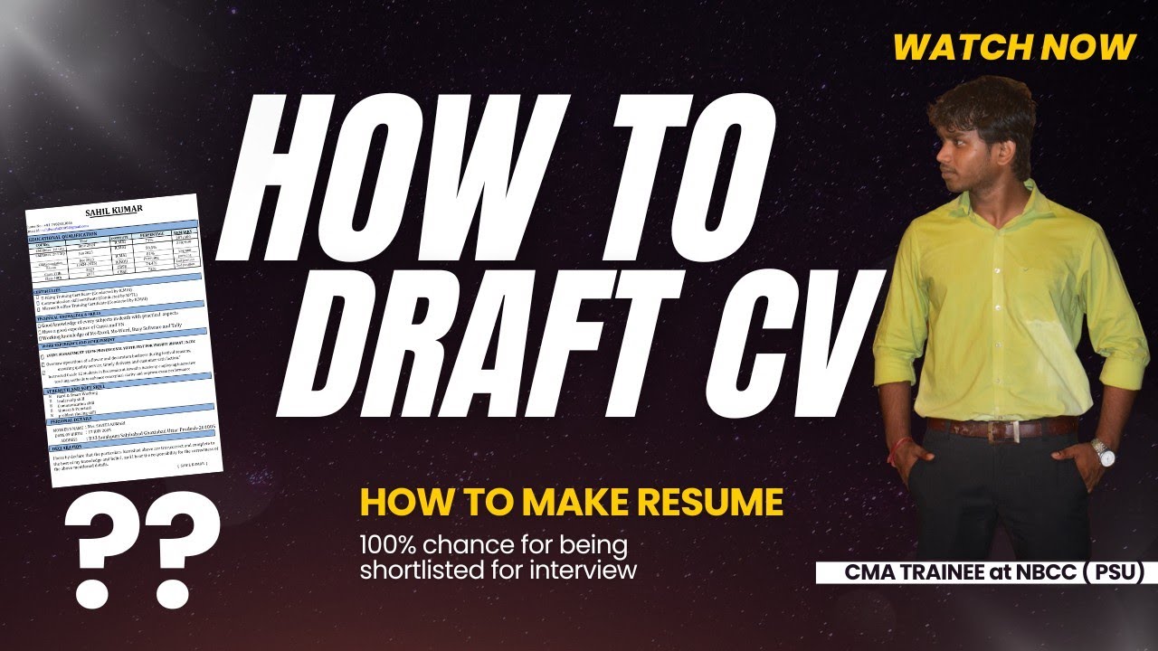 HOW TO DRAFT CV/RESUME 🤔?? || 100% Selected 👏🎉 || Full Guidance about ...