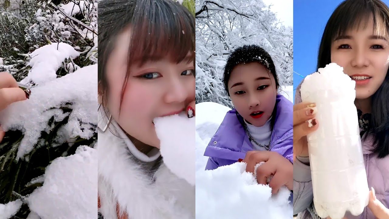 REAL SNOW EATING 2022 / SNOW EATING / WHITE ICE / ICE EATING - YouTube