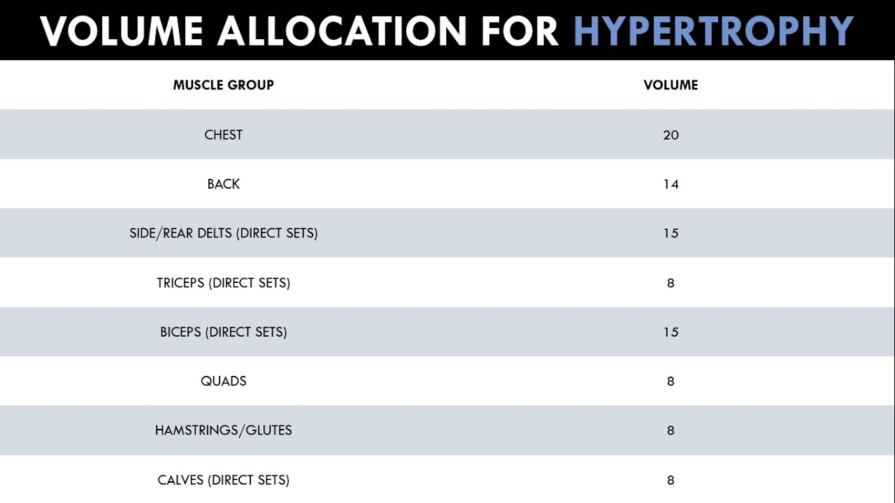 Volume Allocation for Hypertrophy Training | Prioritising Muscle Groups ...