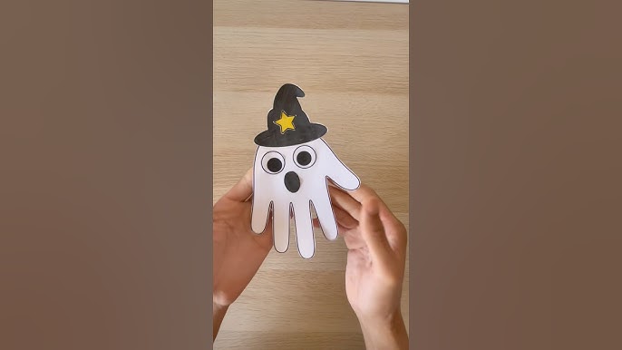 Halloween Ghost Handprint Art