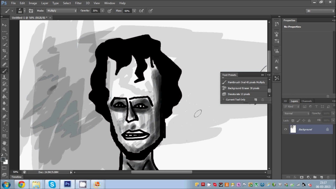 How to draw a cartoon portrait in Adobe Photoshop CS6(WIth a Mouse ...