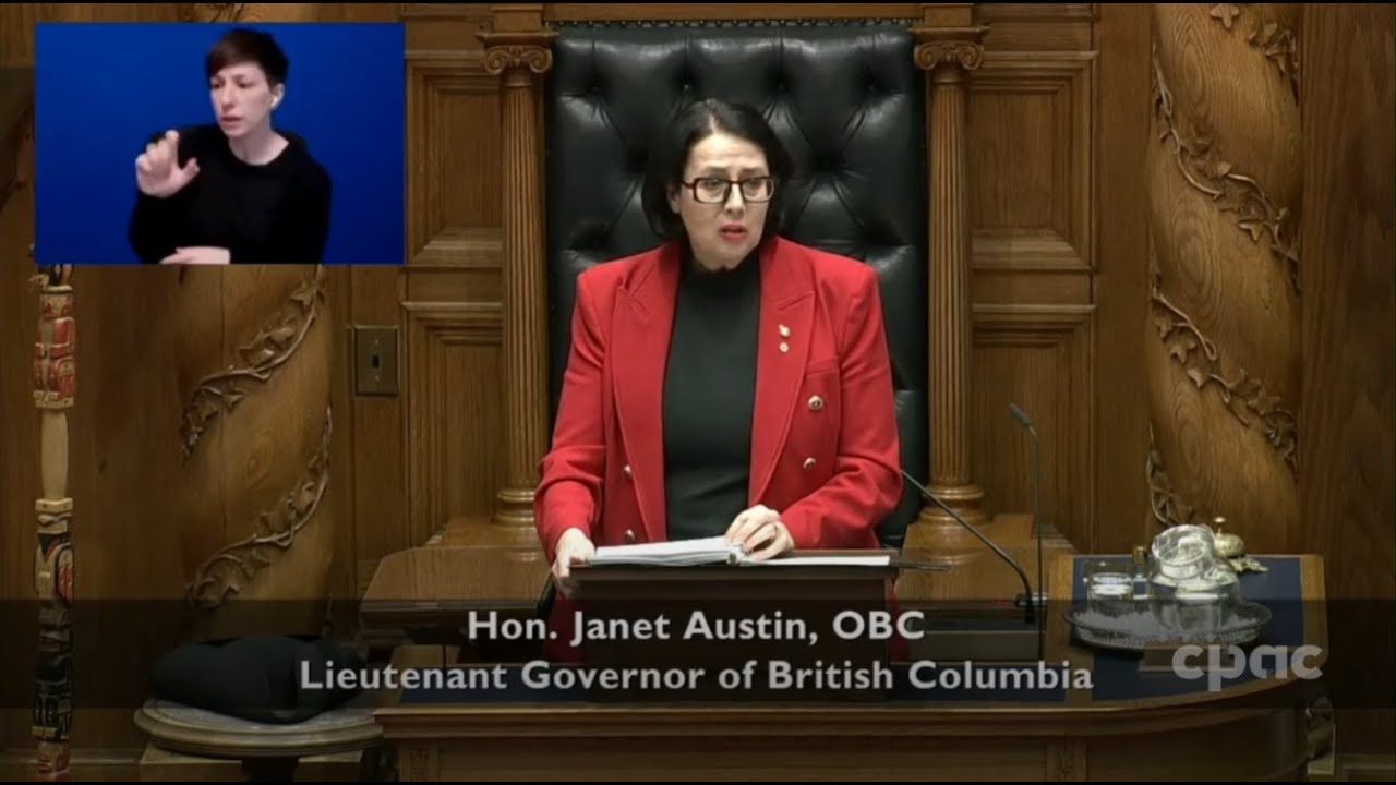 B.C. Lieutenant-Governor Janet Austin delivers speech from the throne ...