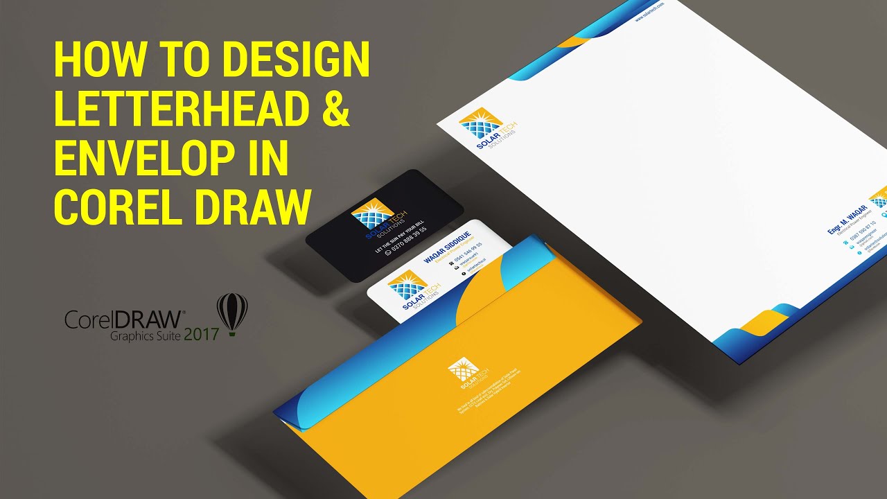 Stationary Design, How to Design Envelop and Letterhead in Corel Draw ...