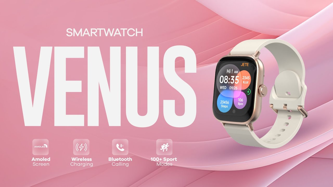SMARTWATCH JETE VENUS - AMOLED DISPLAY, WIRELESS CHARGING - YouTube
